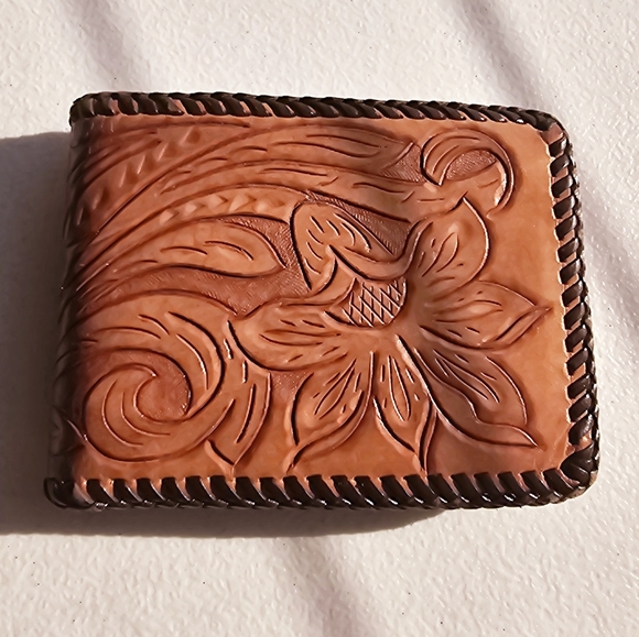 Bags | 196s 70s Floral Mens Vintage Western Style Hand Tooled Leather ...